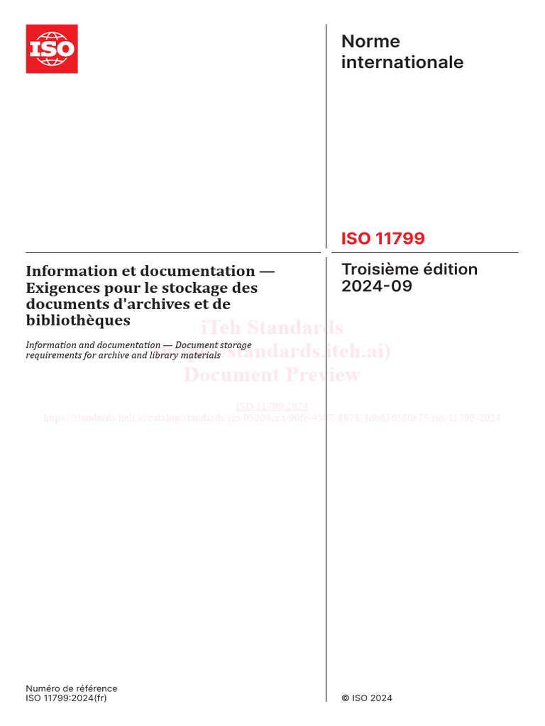 Iso 11799 2024 | PDF | Organisation internationale de normalisation ...