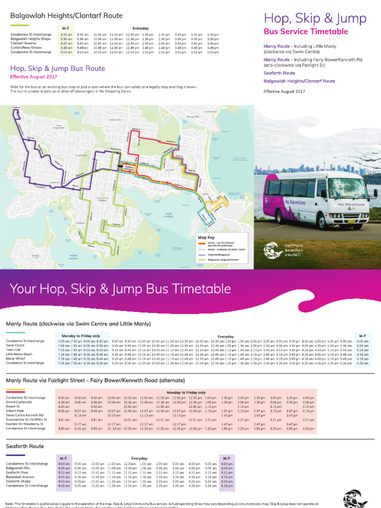 Hop Skip Jump Bus Timetable New | PDF