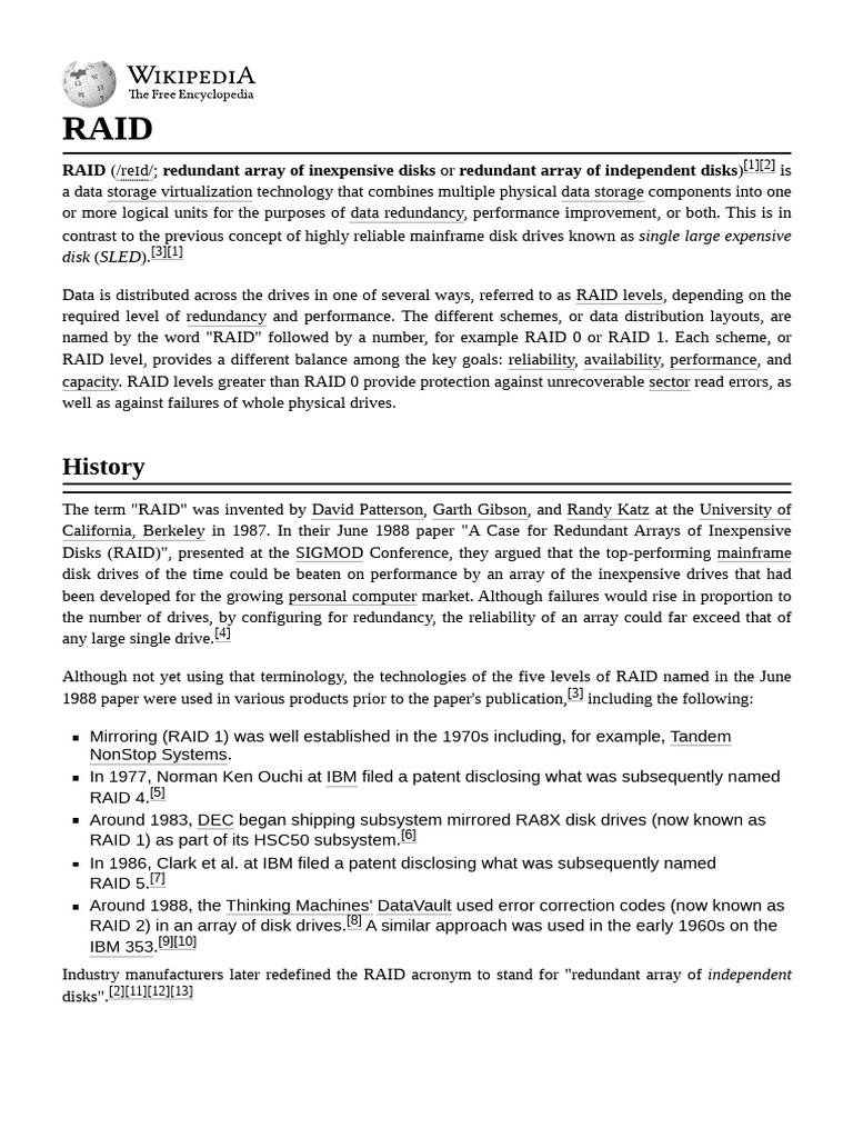 RAID | PDF | Computing | Computer Hardware
