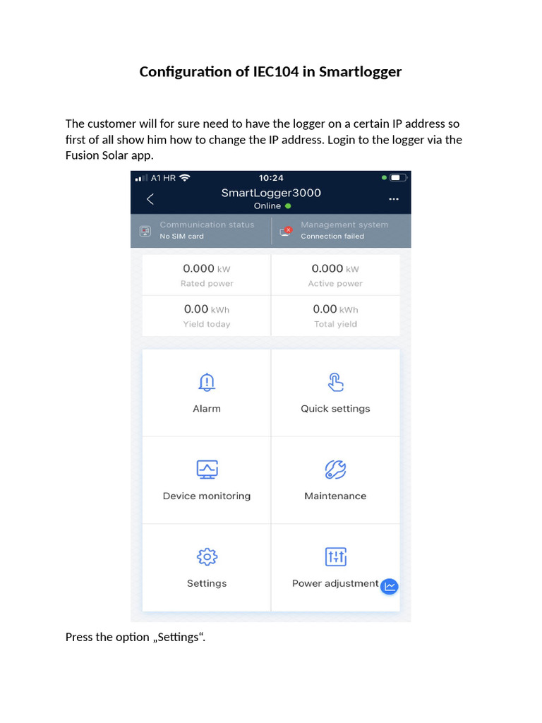 Configuration of IEC104 in Smartlogger. | PDF | Ip Address | Telemetry