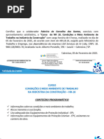 Modelo Certificado NR - 18 | PDF