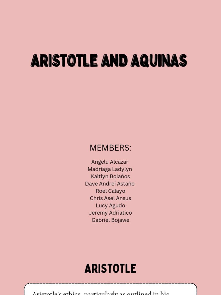 Group 1 Aristotle and Aquinas - 20241213 - 182043 - 0000 | PDF