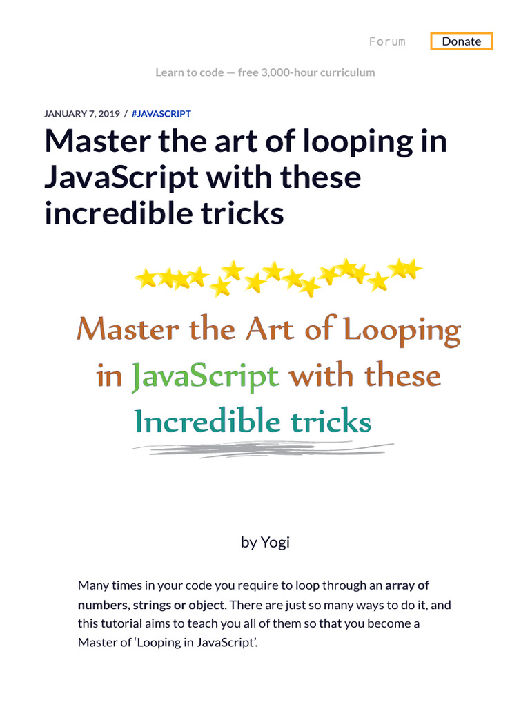 Master The Art of Looping in JavaScript With These Incredible TR | PDF ...