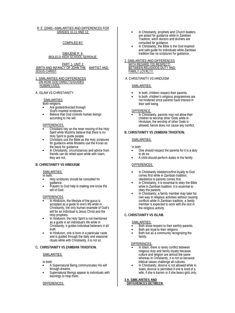 Re G 10,11,12 Similarities & Differences | PDF | Salvation | Prayer