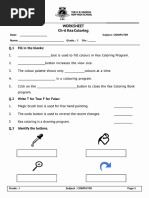 Grade-1 Computer Worksheet Revision Worksheet | PDF