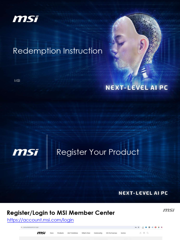 MSI Product Registration Guide | PDF | Computing | Internet