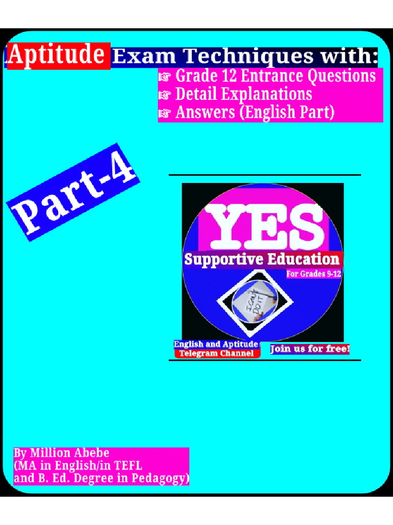 Aptitude Exam Techniques-4 (By Million Abebe) | PDF