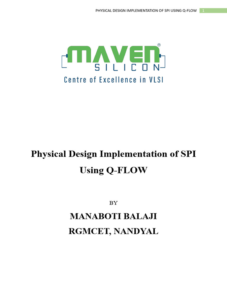 Balaji Vlsi Project Report | PDF | Electrical Engineering | Electronic Design Automation