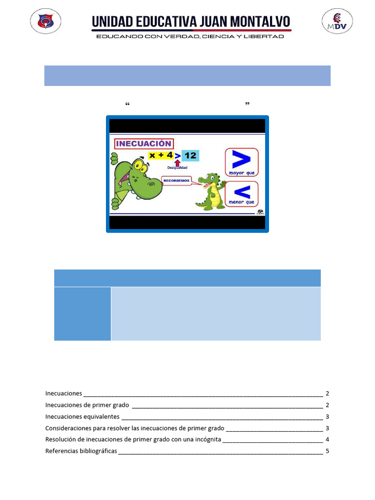 Guía Aprendizaje Matemática 10mo S2 Propédeutico | PDF | Desigualdad (Matemáticas) | Multiplicación