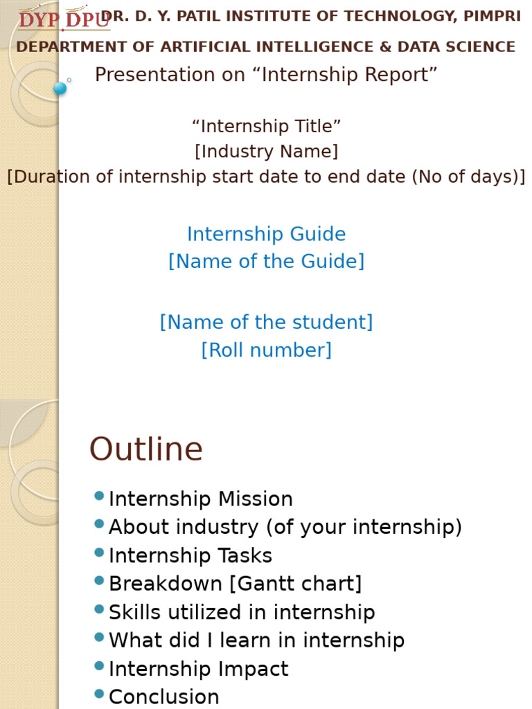 Internship Ppt Format Pdf