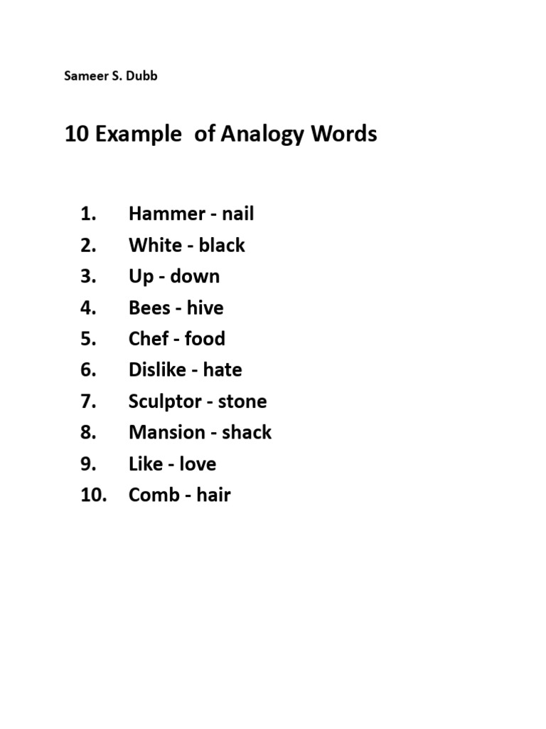 Analogy | PDF