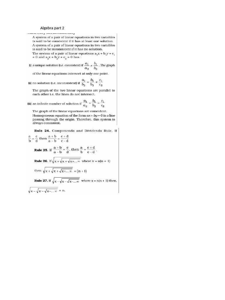 Algebra Part 2 | PDF