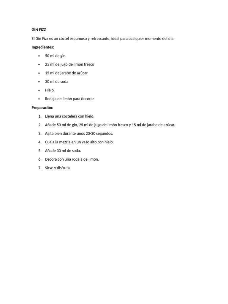 Gin Fizz | PDF