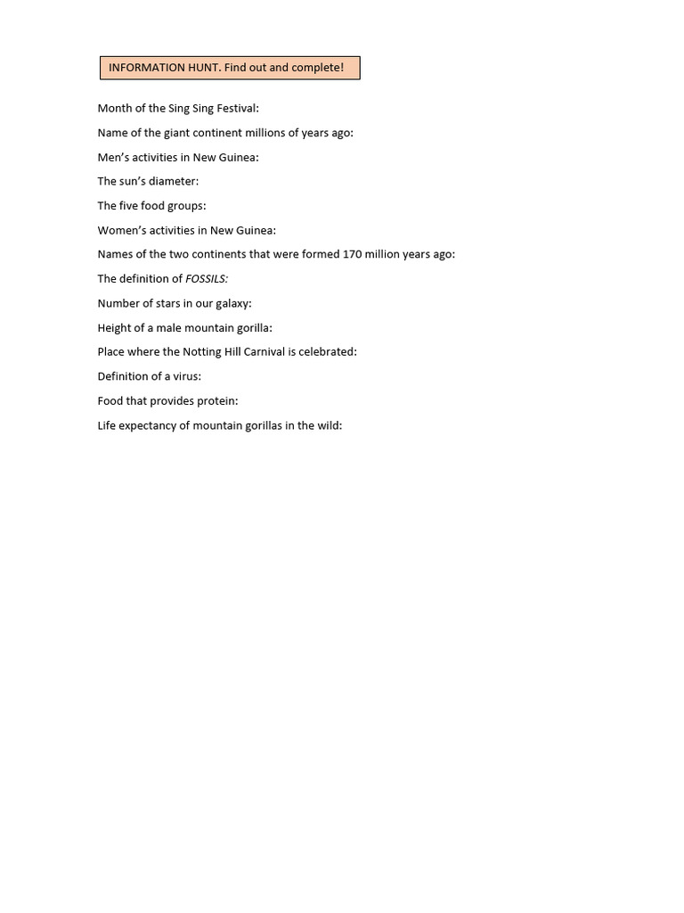 Fun Facts and Trivia Challenge | PDF