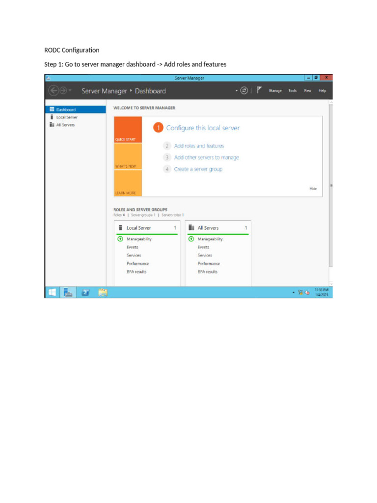 RODC Configuration Steps for AD | PDF