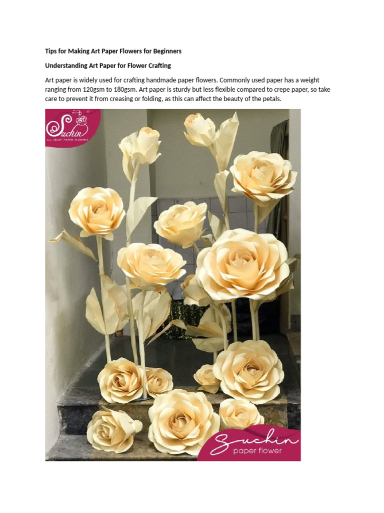 Tips For Making Art Paper Flowers For Beginners | PDF