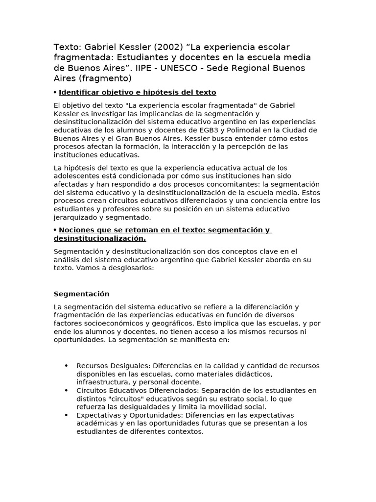 Kessler | PDF | Desigualdad social | Discriminación y relaciones raciales