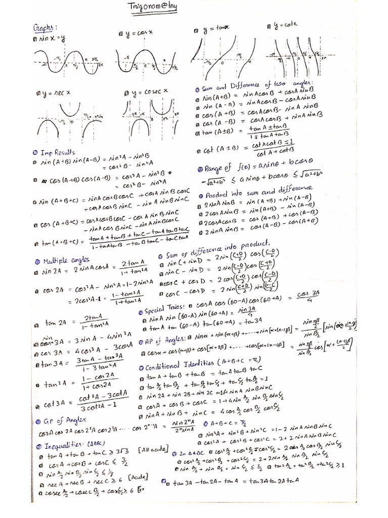 Mathematics Short Notes | PDF