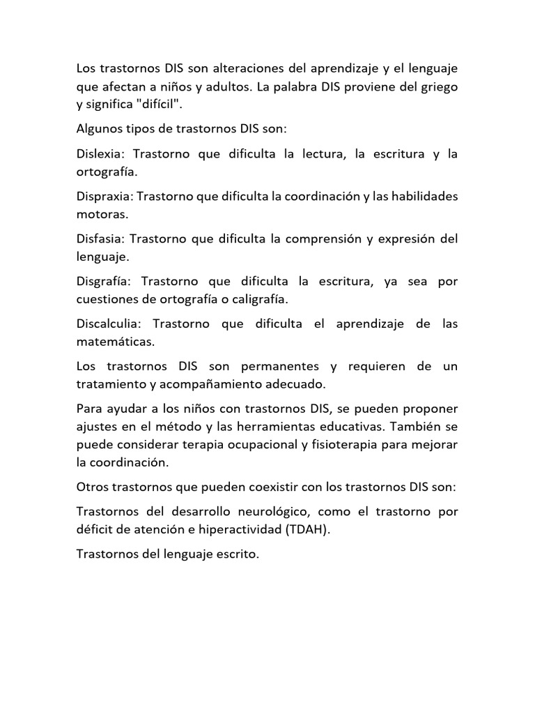 Los Trastornos DIS | PDF