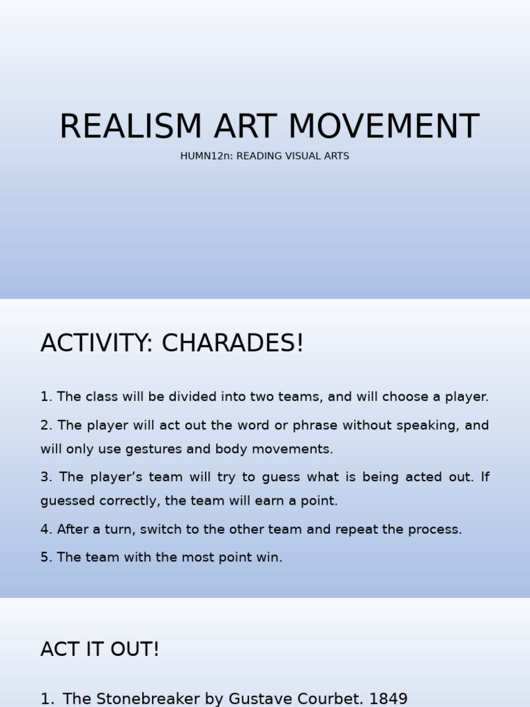 Realism Art Movement | PDF