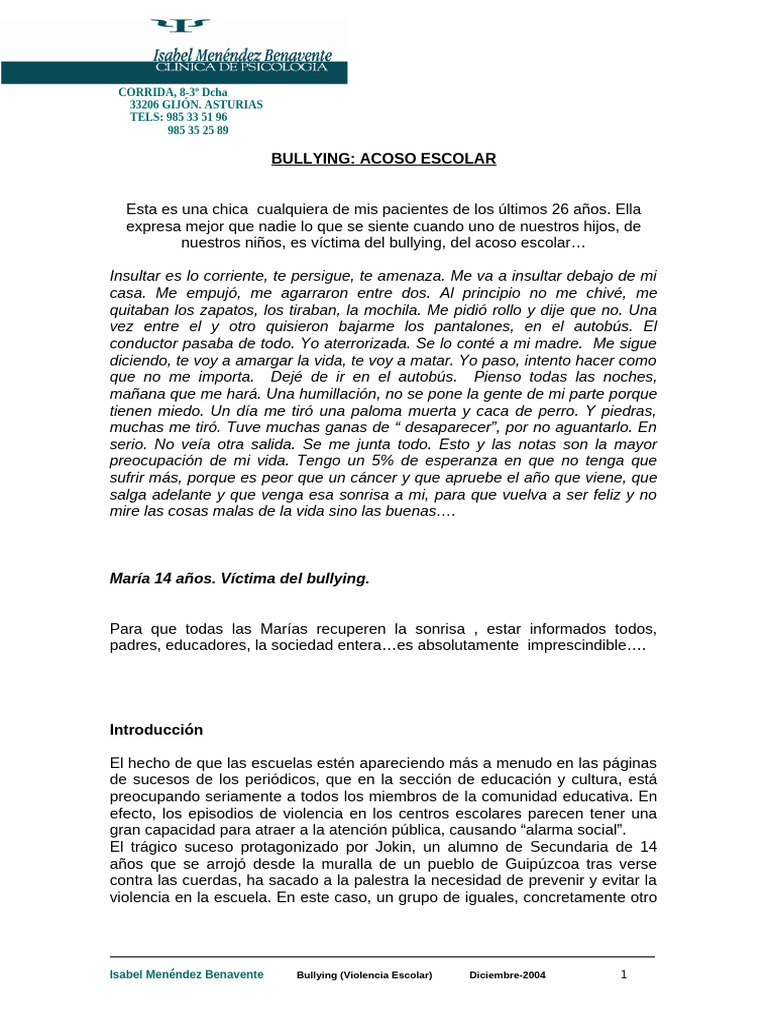 Bullying Escolar: Definición y Datos Clave | PDF | Violencia | Agresión