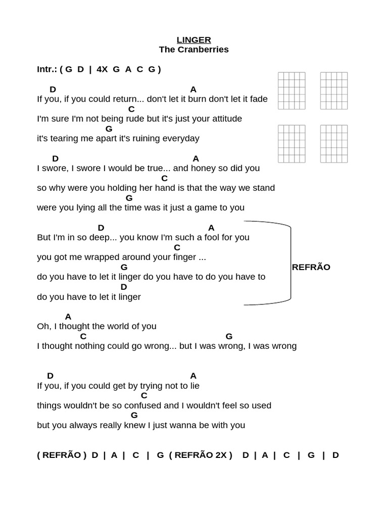 Linger by The Cranberries: Lyrics & Chords | PDF