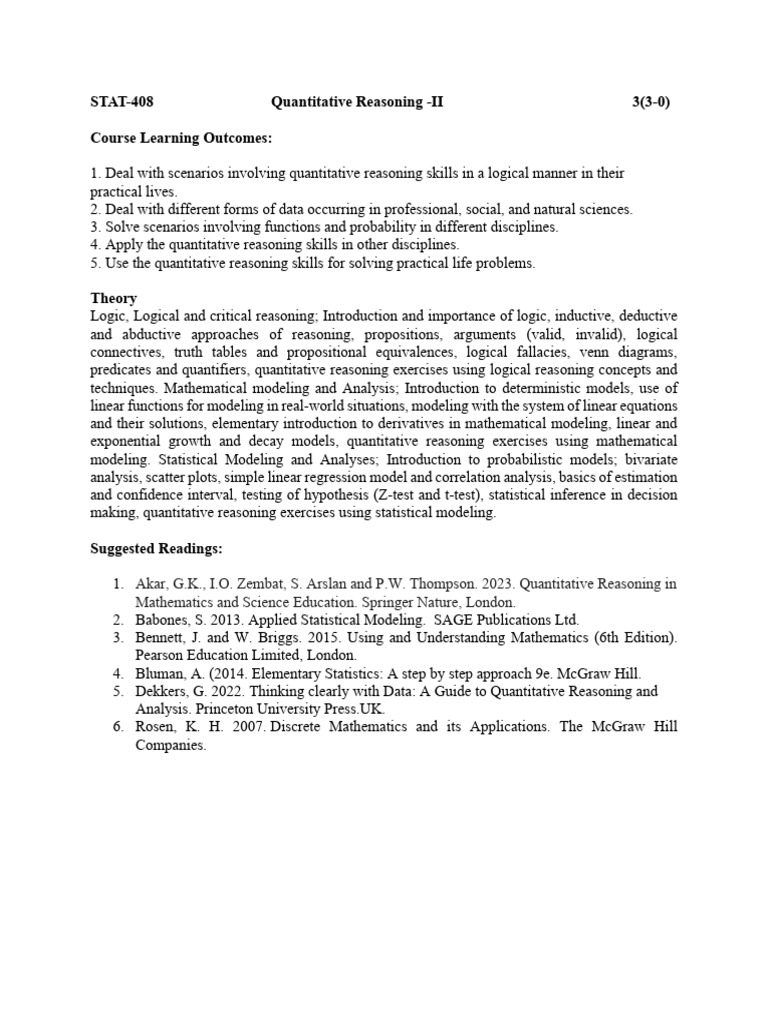 Stat-408 Qr-Ii | PDF