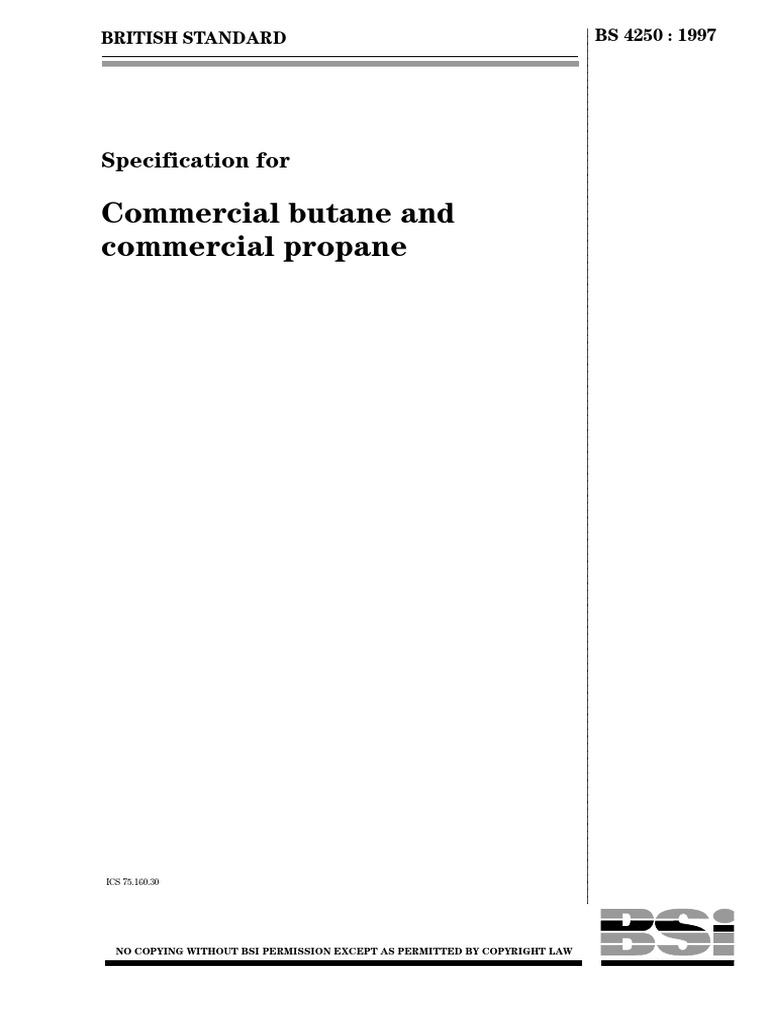 BS 4250:1997 Specification for LPG | PDF | Propane | Liquefied ...