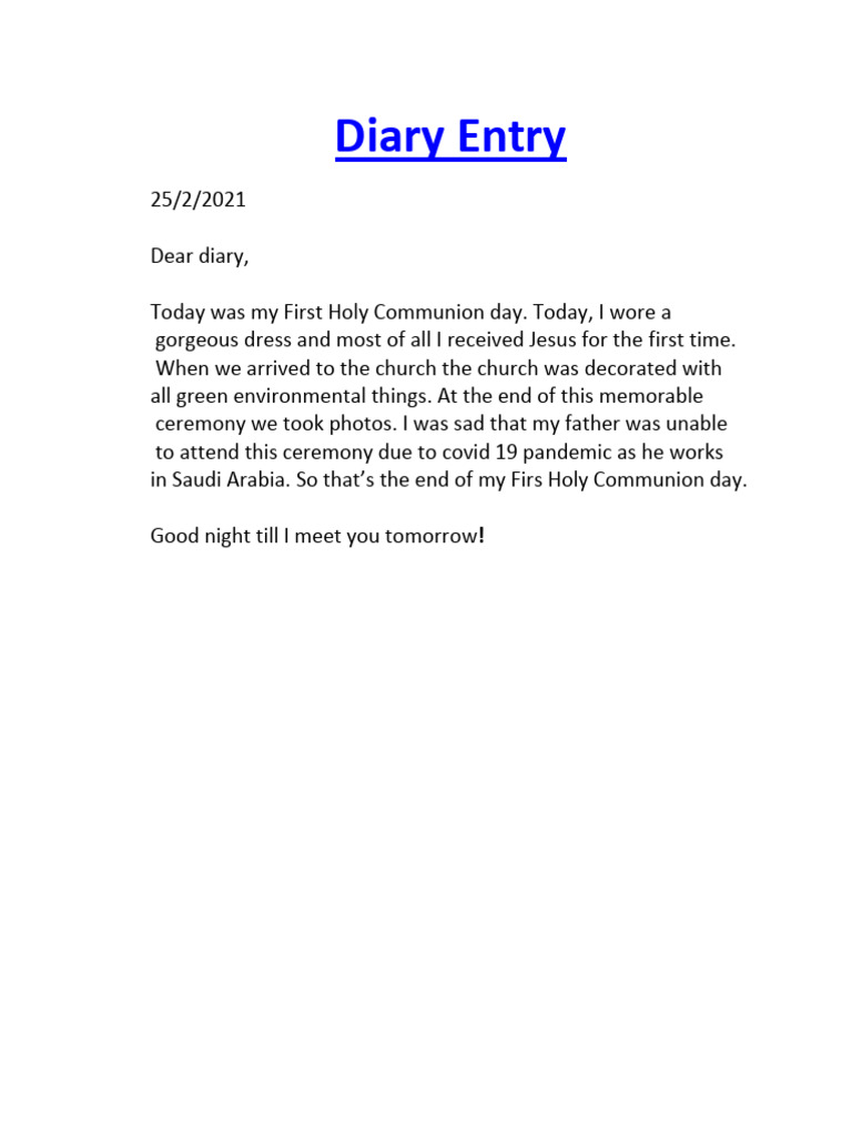 Diary Entry | PDF