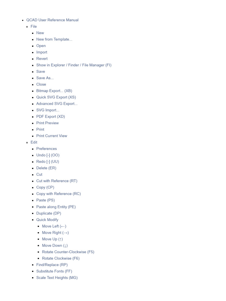 Qcad Reference Manual en | PDF | Icon (Computing) | Computer File