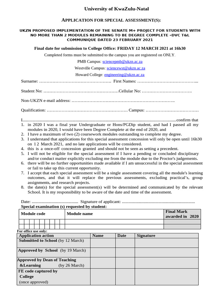 Special Assessments Application Form Feb 2021 V3 | PDF