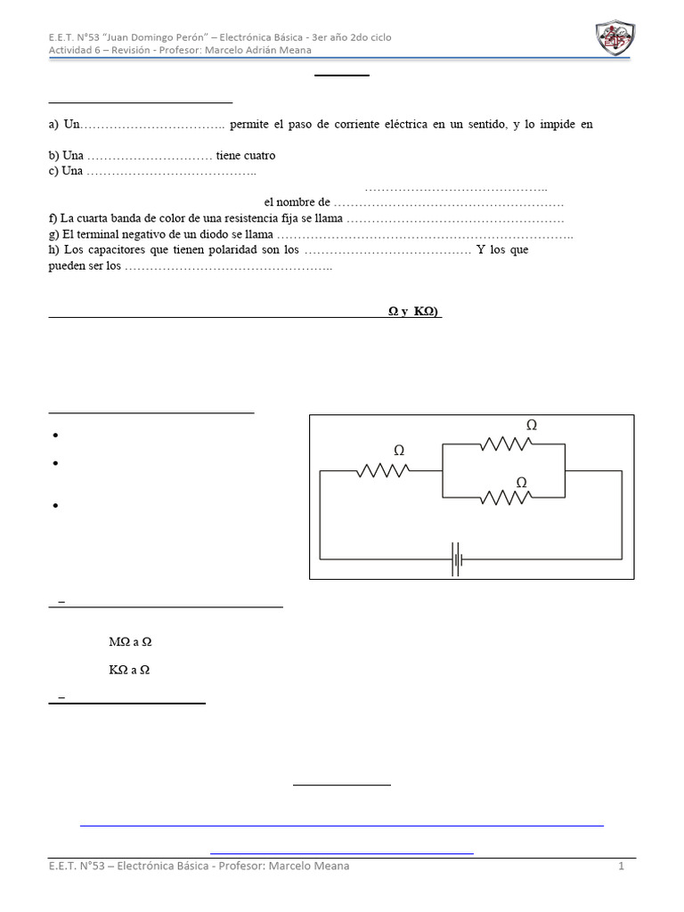 Act 6 Electrónica Revisión | PDF | Resistor | Electrónica