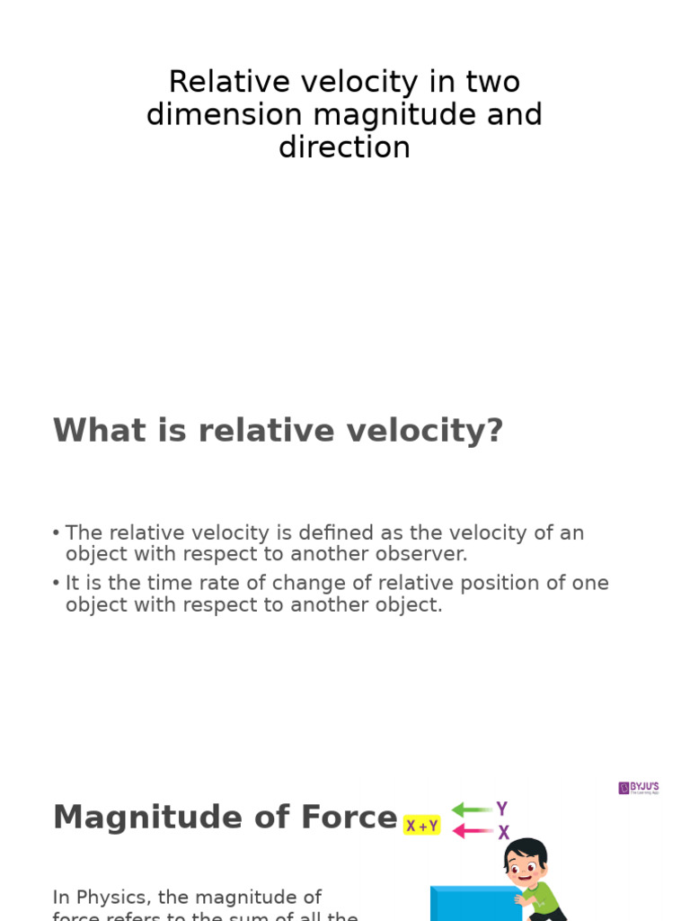 Relative Velocity in Two Dimension Magnitude and Direction | PDF