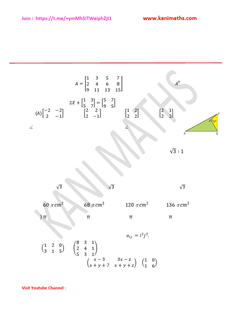 Kani Maths 10th Maths em Model 2nd Mid Term Question Paper 1 WWW - Kanimaths.com Cell No ...