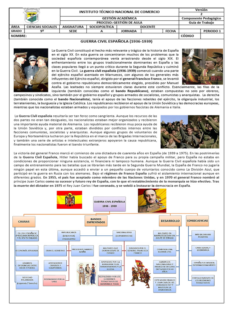 Guerra Civil Española: Causas y Consecuencias | PDF | guerra civil ...