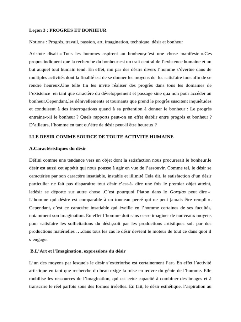 Progrès et bonheur : un désir partagé | PDF | Bonheur | Esthétique