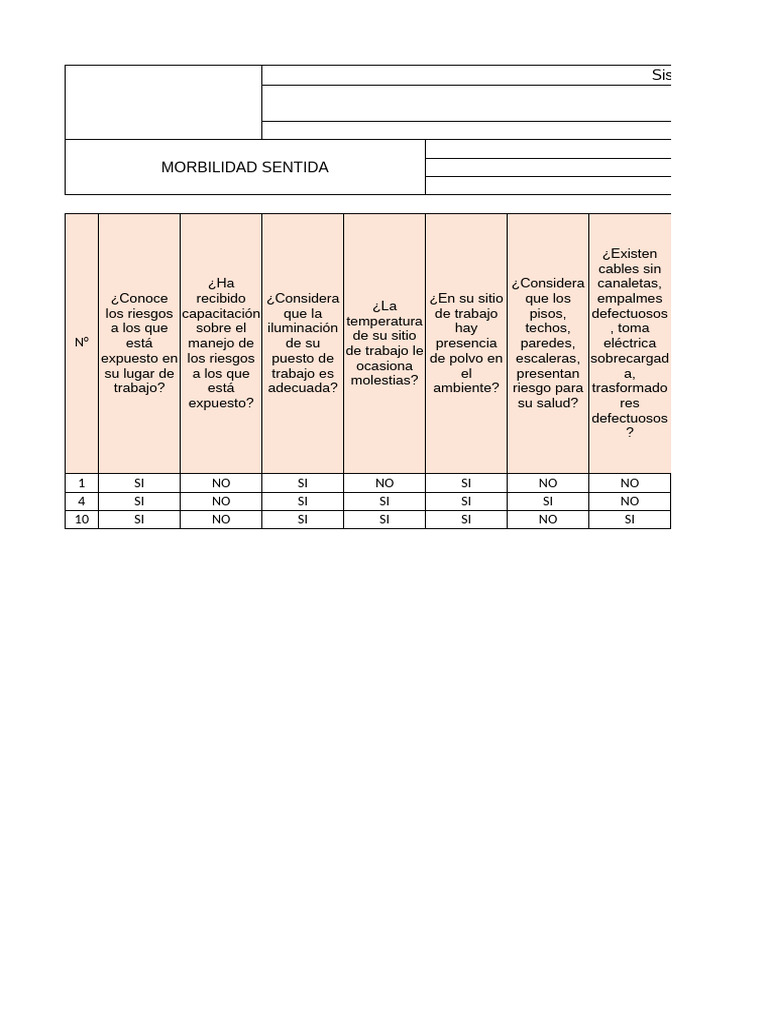 Formato de Morbilidad Sentida | PDF | Especialidades Medicas | Medicina ...