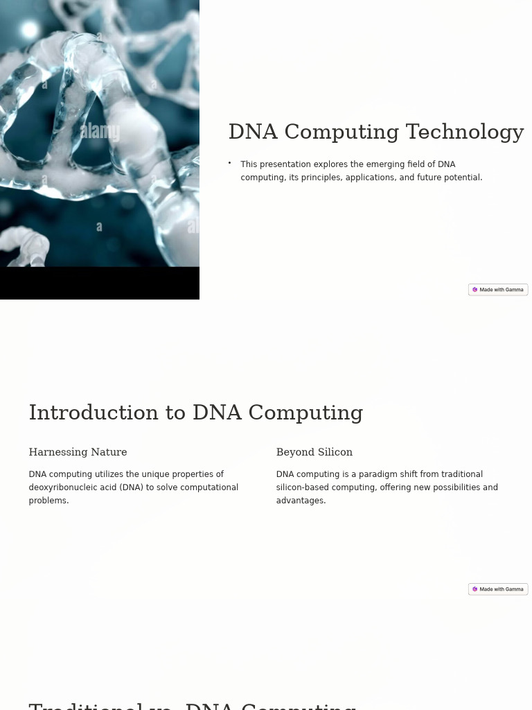 DNA Computing Technology | PDF | Dna | Dna Sequencing