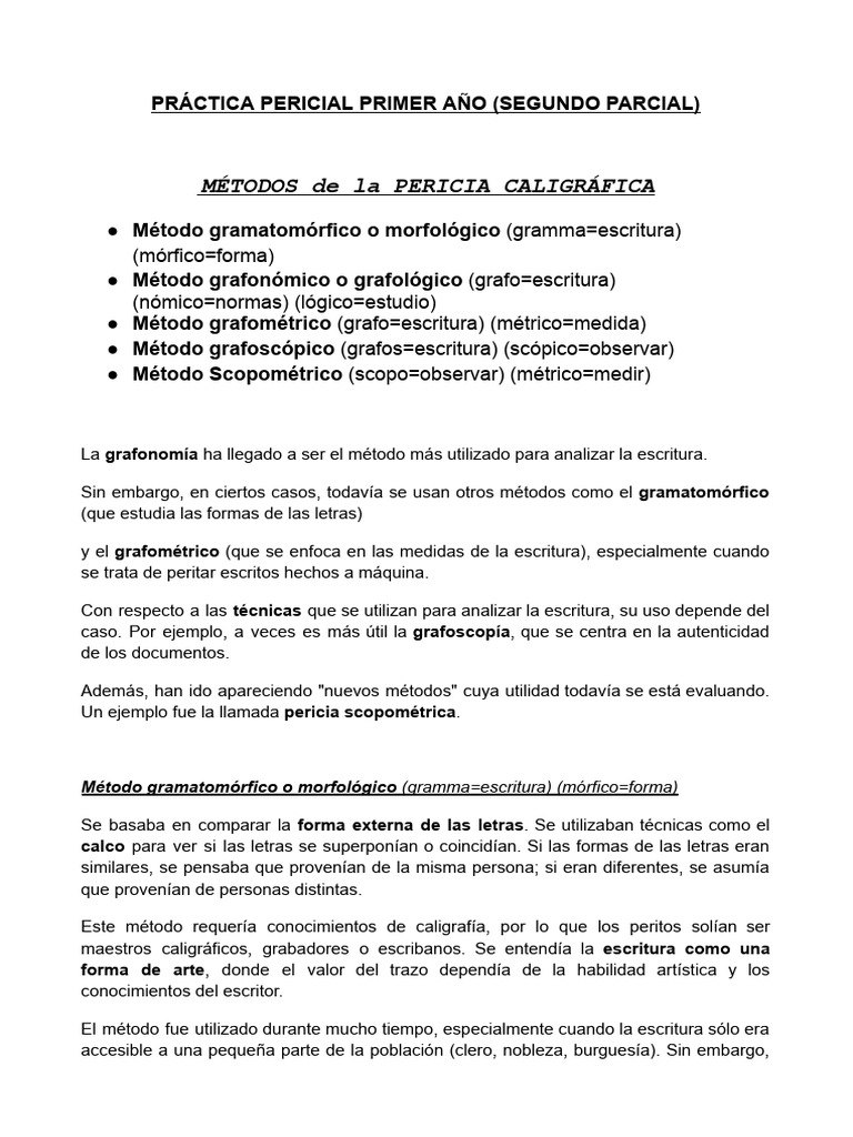 Resumen - Metodos P. Caligraf. y Mano Inhábil | PDF | Handedness