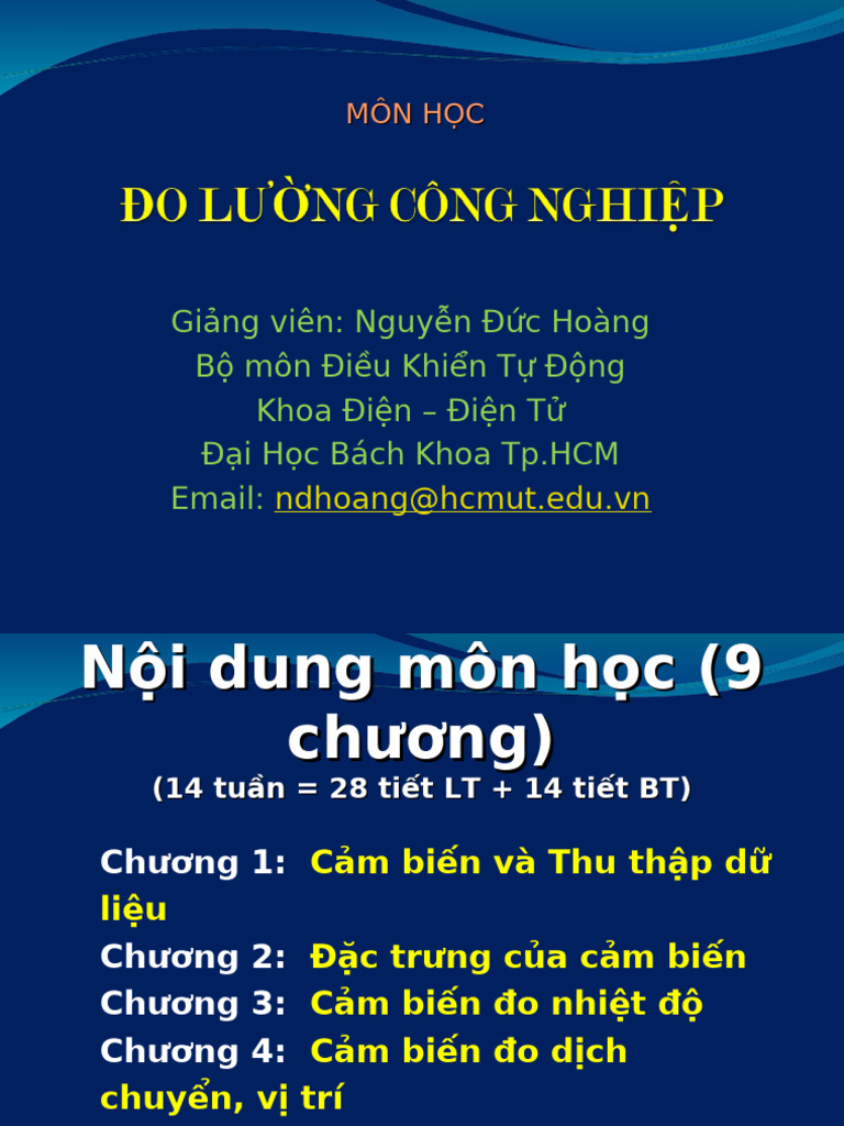 Do Luong Cong Nghiep - Nguyen Duc Hoang - DLCN - c1 - Cam Bien Va Thu Thap Du Lieu | PDF