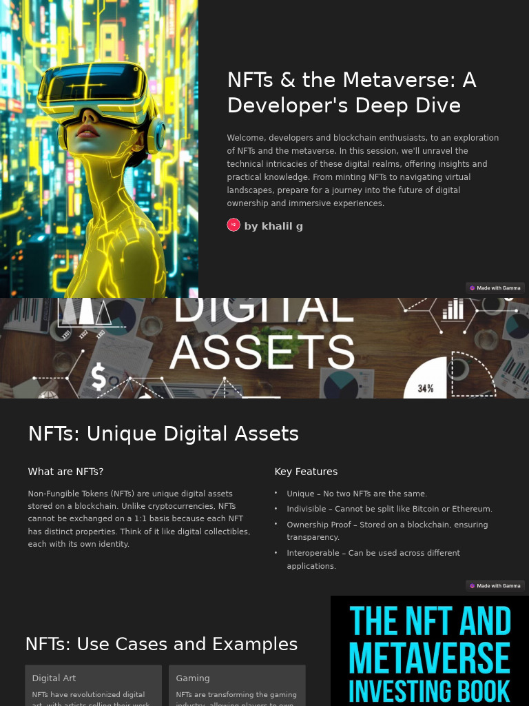 Lesson 13 NFTs and The Metaverse A Developers Deep Dive | PDF | Service Industries | Distributed ...