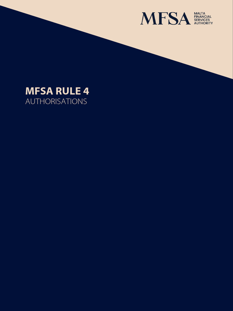 Authorisation Rule 4 of The MFSA Act | PDF | Trustee | Insurance