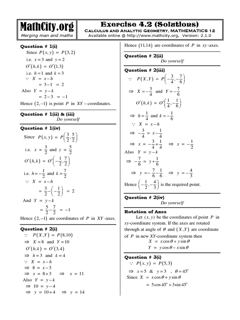 Ex 4 2 FSC Part2 Ver 2 1 0 | PDF | Coordinate System | Mathematical Analysis