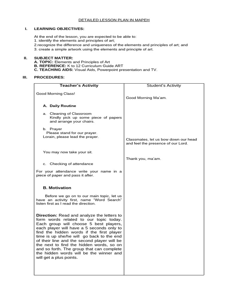 Grade 9 - Art | PDF | Composition (Visual Arts) | Cognition