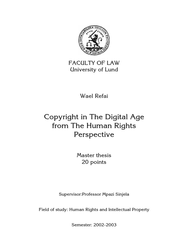 Copyright and Human Rights in Digital Age | PDF | Copyright | Trips ...