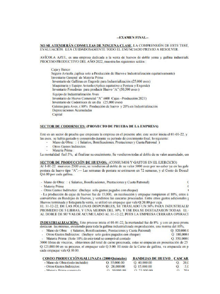 Costos de Producción Avícola 2022 | PDF | Animales domesticados | Aves ...