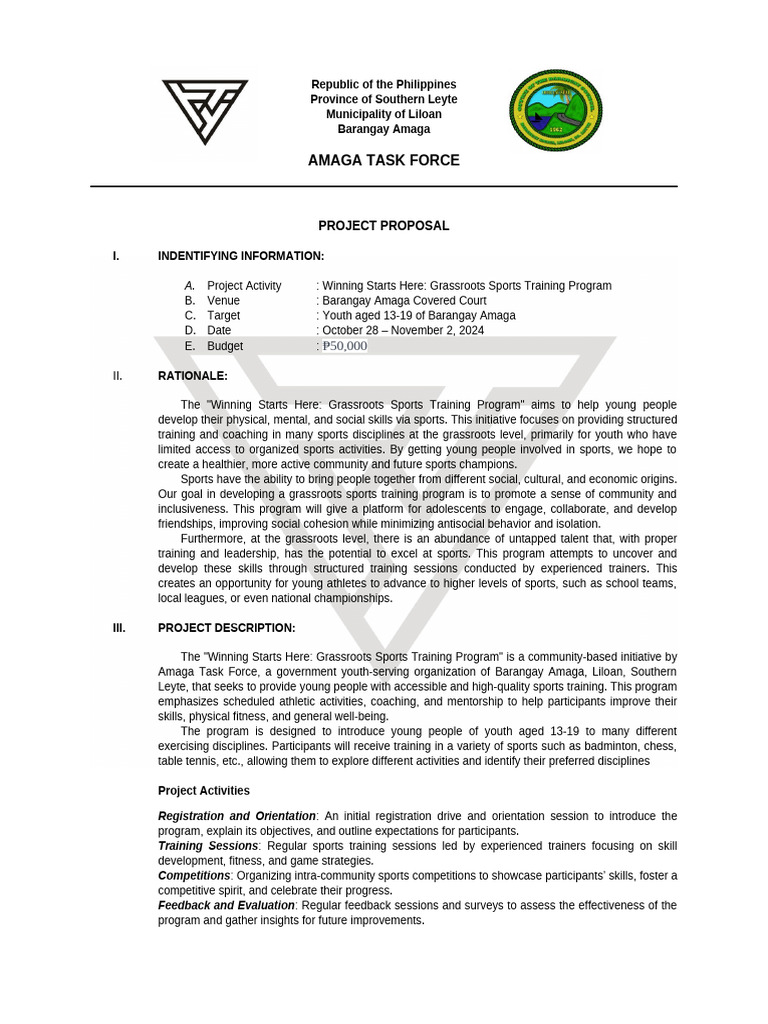 ATF Proposal (Sports Training) | PDF | Sports | Social Psychology