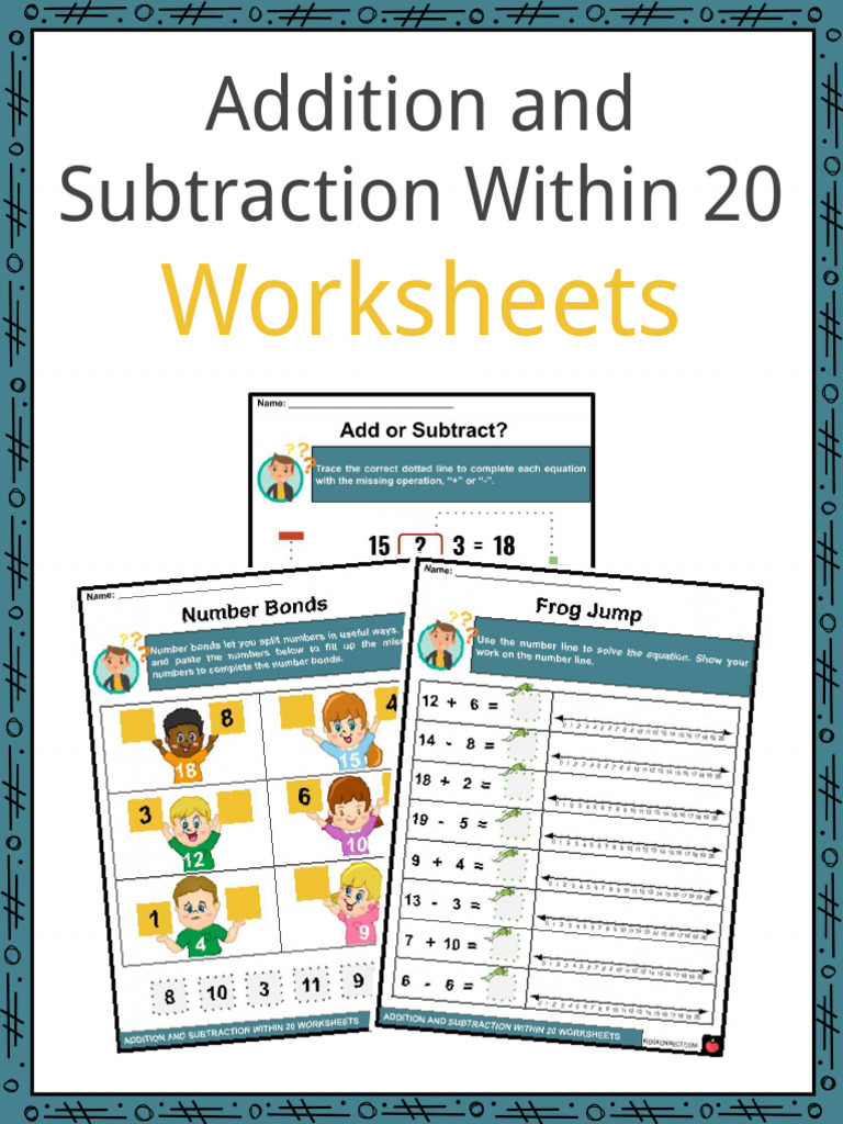 Sample Adding and Subtracting Within 20 Worksheets | PDF | Subtraction