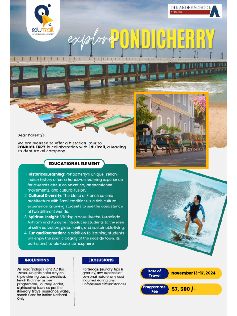Pondicherry Itinerary | PDF