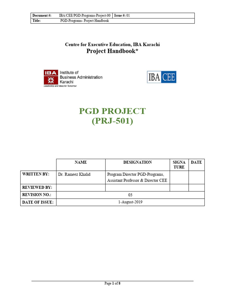 PGD Programs Project Handbook | PDF | Plagiarism | Thesis